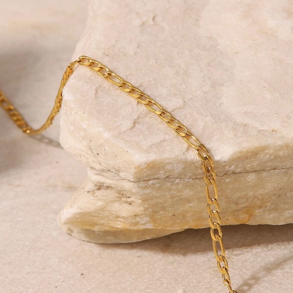Jewelry | New 18k Gold Plated Stainless Steel Figaro Anklet | Poshmark